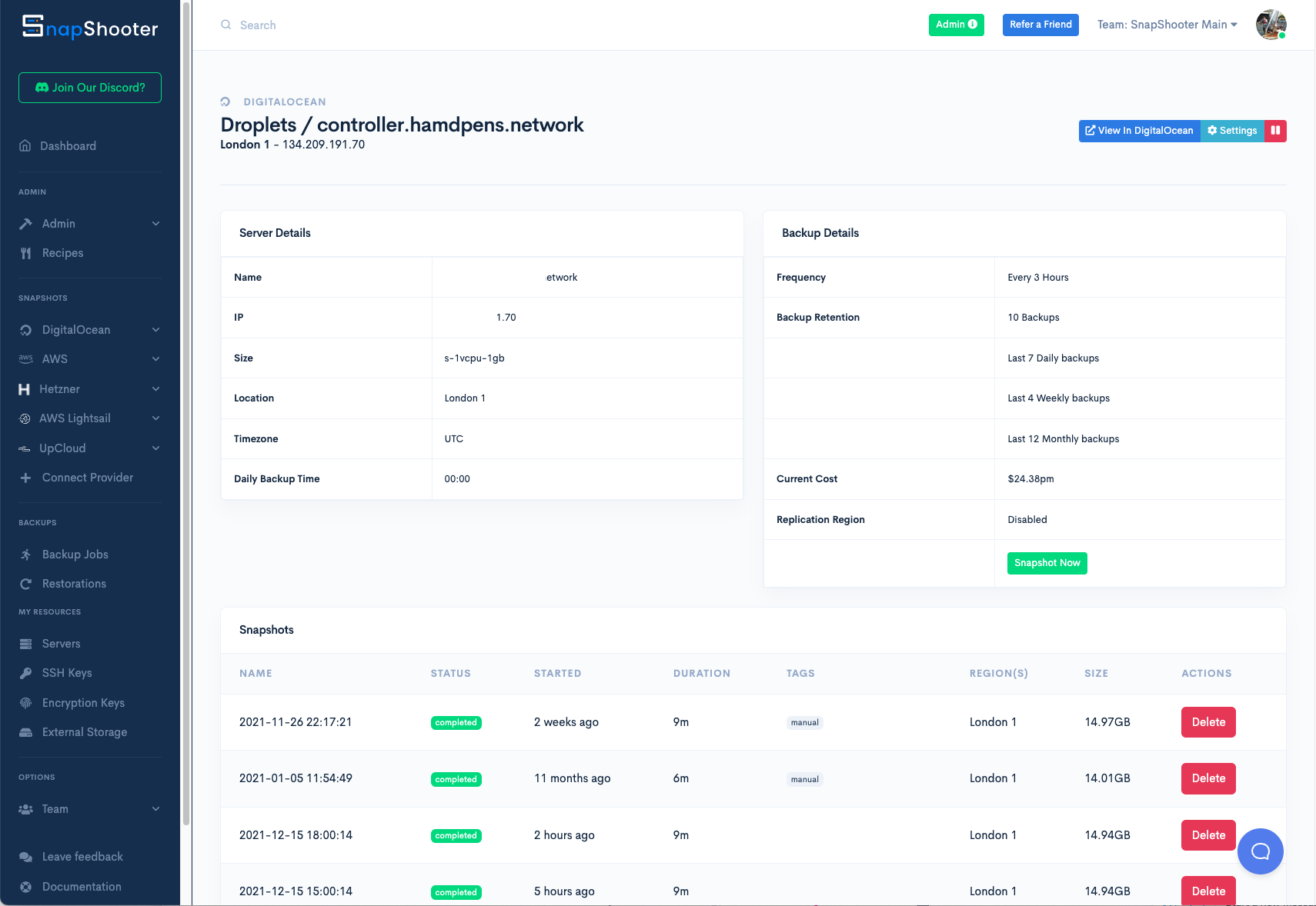 SnapShooter | DigitalOcean Marketplace Add-Ons